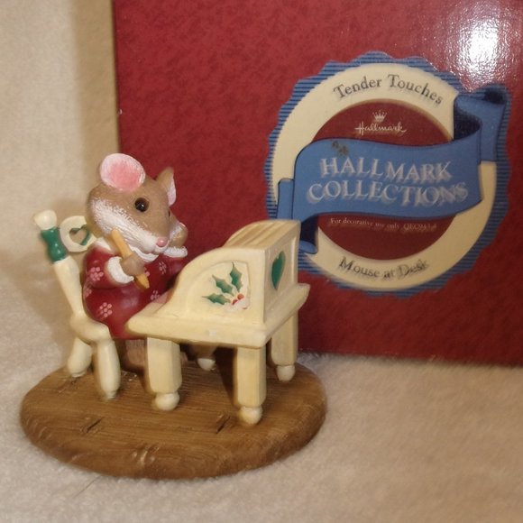 Hallmark | Accents | Hallmark Tender Touches Mouse At Desk Figurine Mib ...